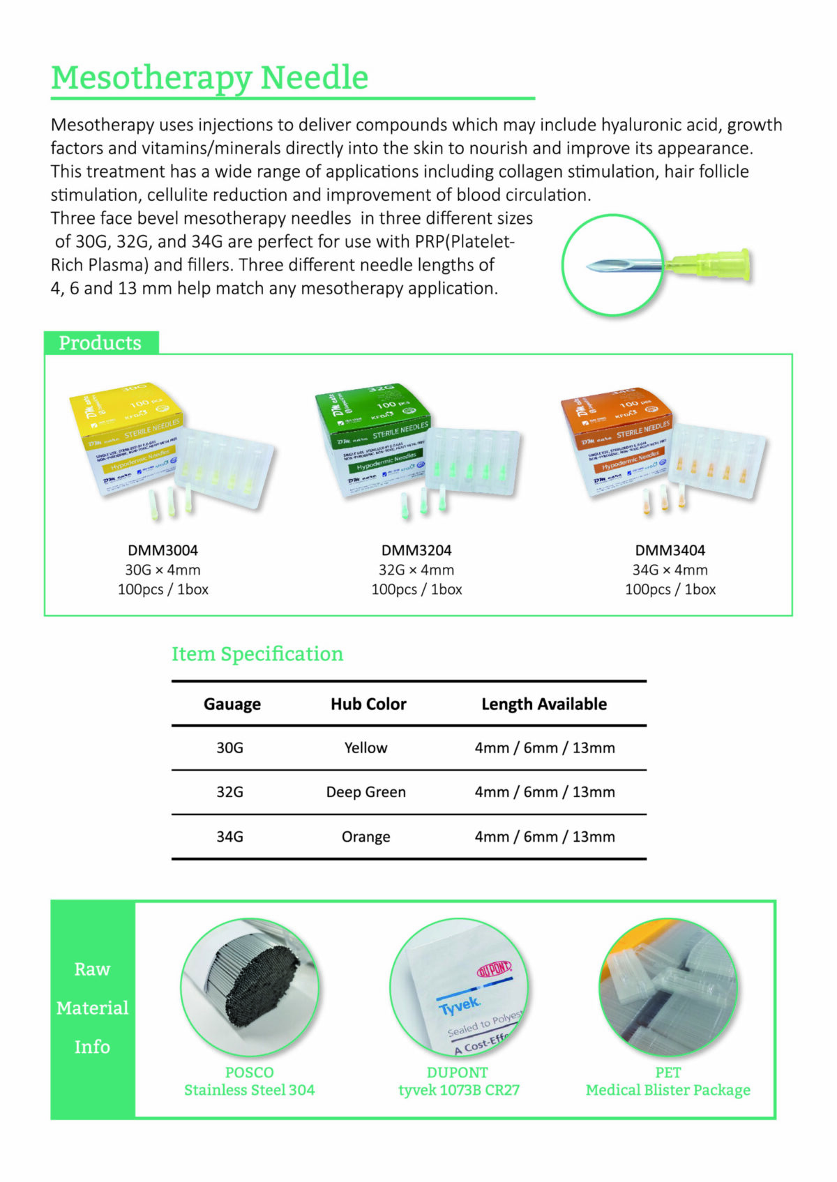 [DM.Care] Sterile Mesotherapy Needles - 34G - buy online - UK ...